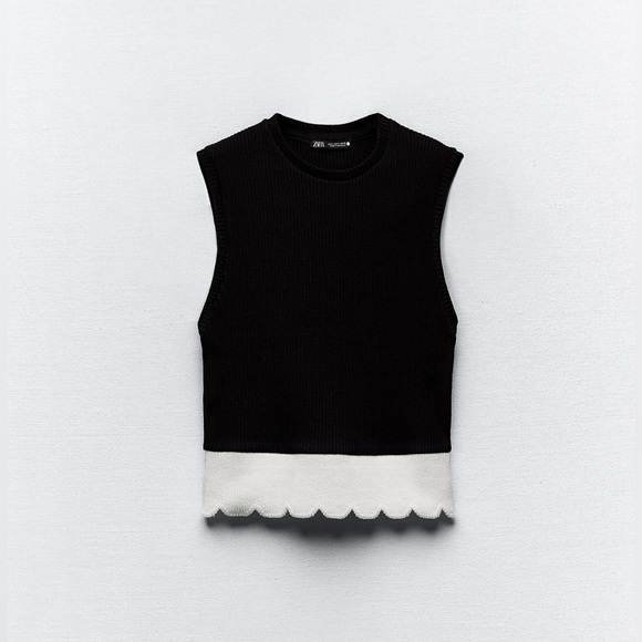 Zara | Skirts | Zara Black And White Two Piece Ribbed Set Really Cute ...